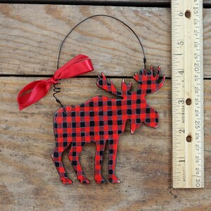 Personalized Christmas Ornament Buffalo Check Moose Ornament - Etsy
