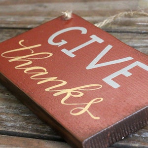 Rustic Fall Decor, Give Thanks Wood Sign, Primitive Thanksgiving Decor ...