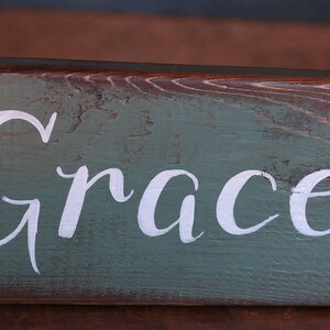 Custom Wood Sign, Amazing Grace Sign, Teal Wall Decor, Hand Lettered ...