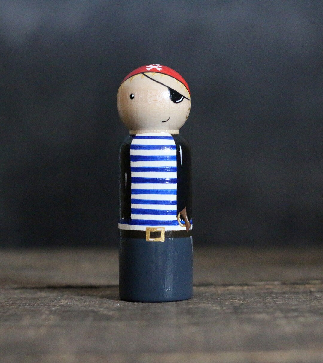 Pirate With Sword Peg Doll, Pirate Ornament, Pirate Cake Topper, Pirate ...