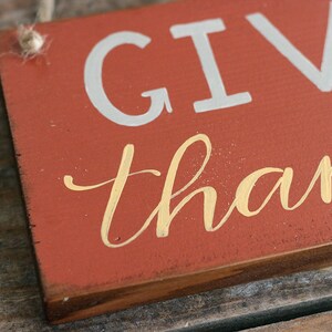 Rustic Fall Decor, Give Thanks Wood Sign, Primitive Thanksgiving Decor ...