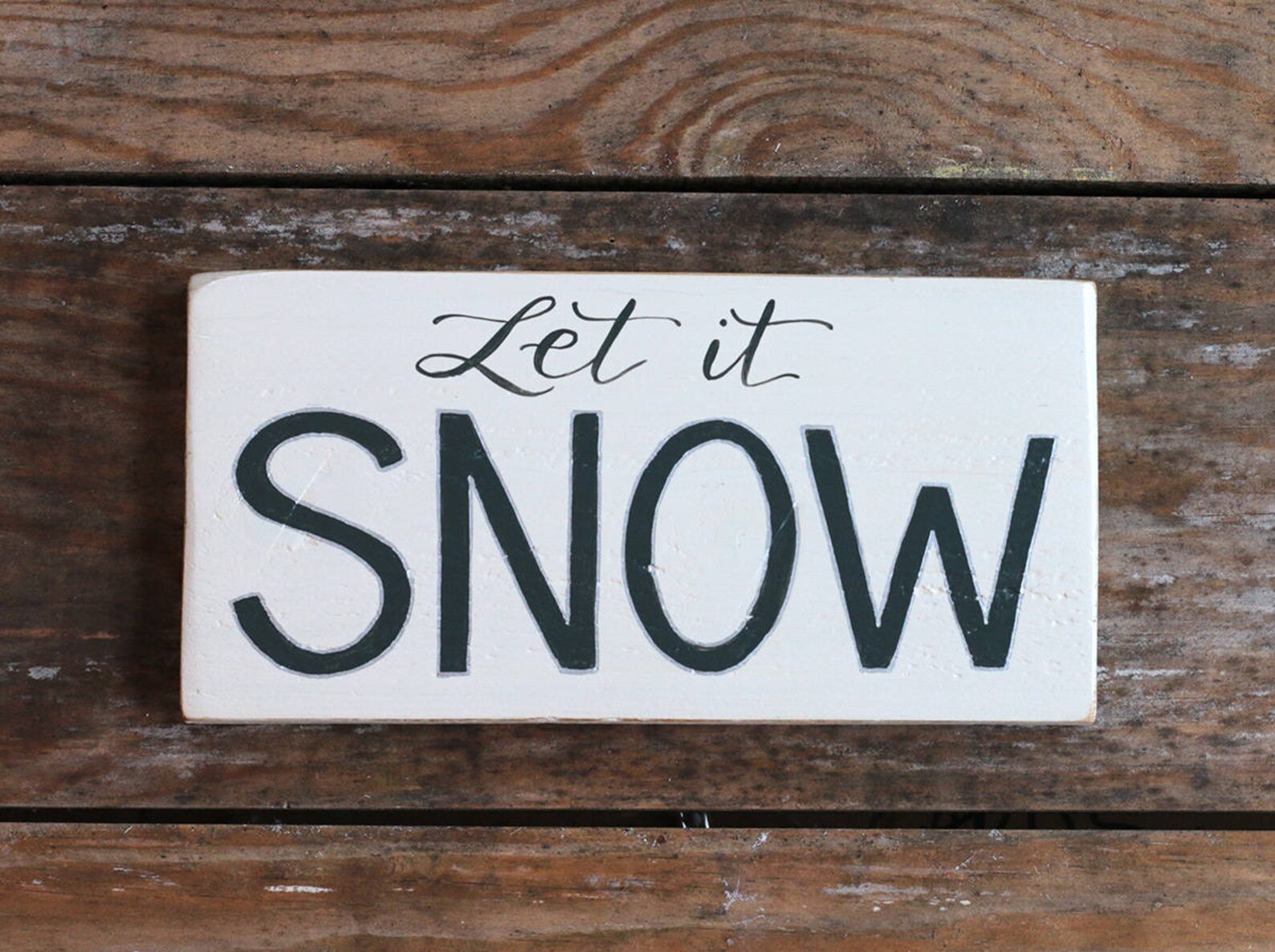 Winter Wood Sign Let It Snow Sign Primitive Christmas Decor - Etsy