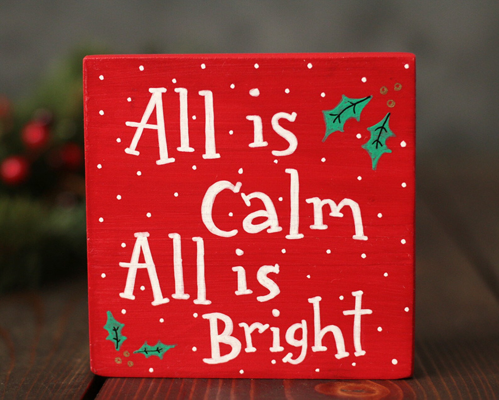 Christmas Shelf Sitter All is Calm All is Bright Sign - Etsy