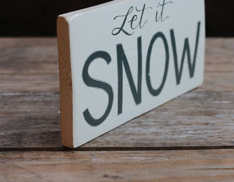 Winter Wood Sign Let It Snow Sign Primitive Christmas Decor - Etsy