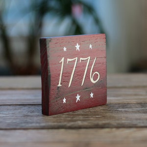 1776 Sign, Primitive Patriotic Decor, Hand Painted Wood Sign, Tiered ...