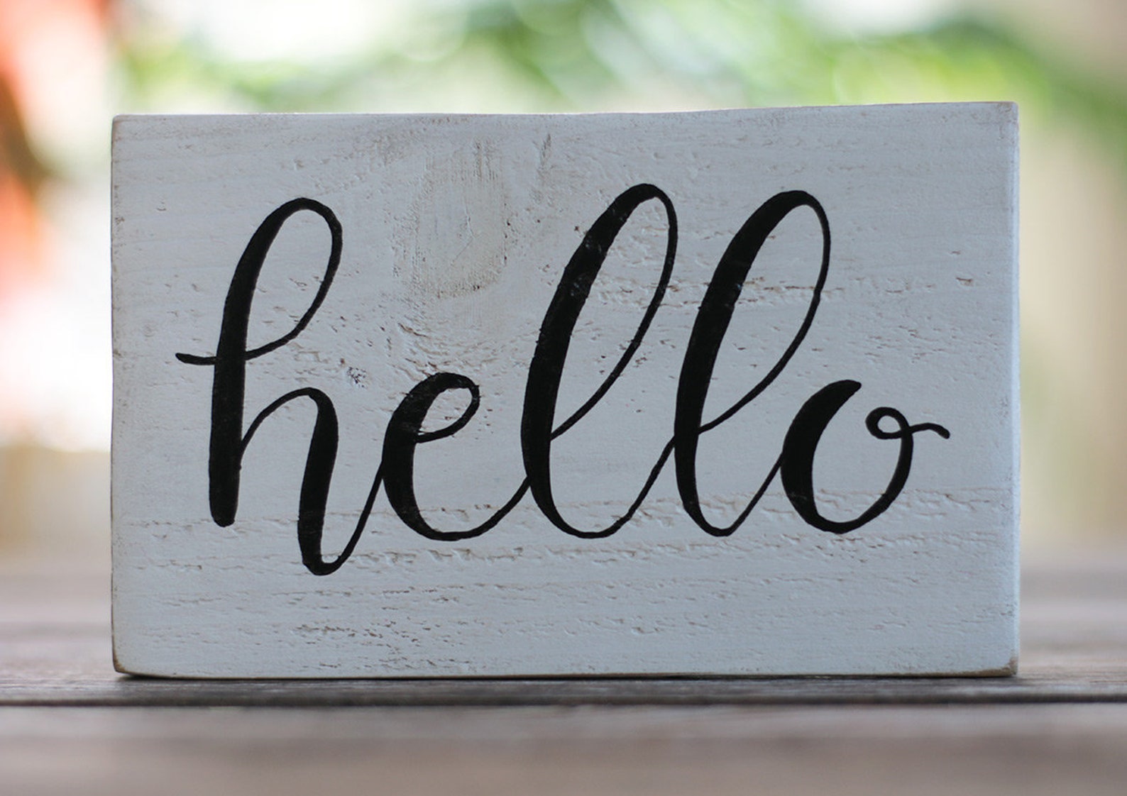 Hello Sign Farmhouse Wall Decor Custom Hand Painted Small - Etsy