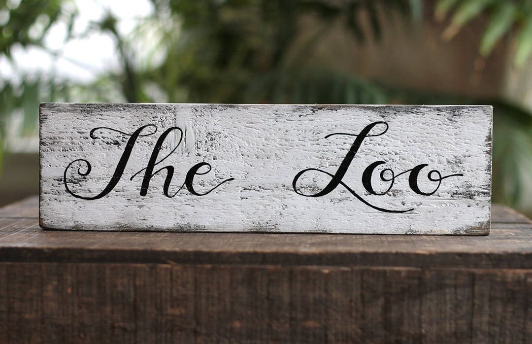 Rustic Bathroom Sign - the Loo - Hand-lettered Wooden Sign - Powder ...