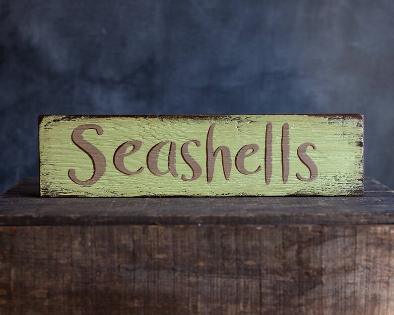 Seashells Wood Sign Summer Wall Decor Beach Sign Hand - Etsy