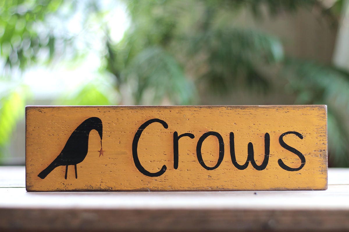 Crows Sign Primitive Crow Decor Primitive Wood Sign | Etsy