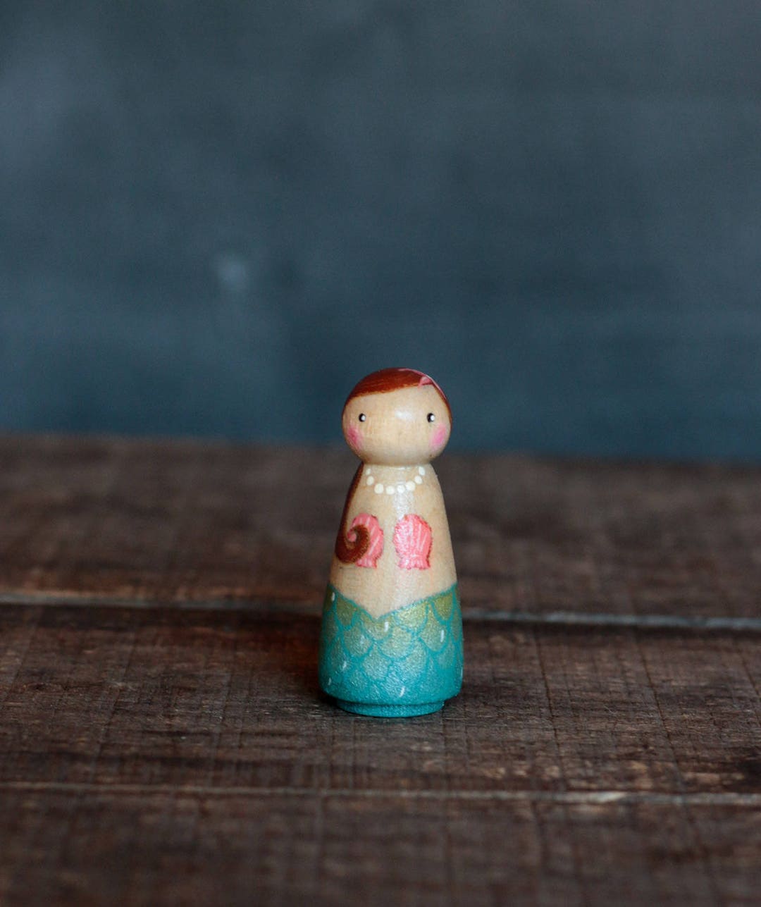 Mermaid Peg Doll, Mermaid Hand Painted Ornament, Mermaid Cake Topper ...