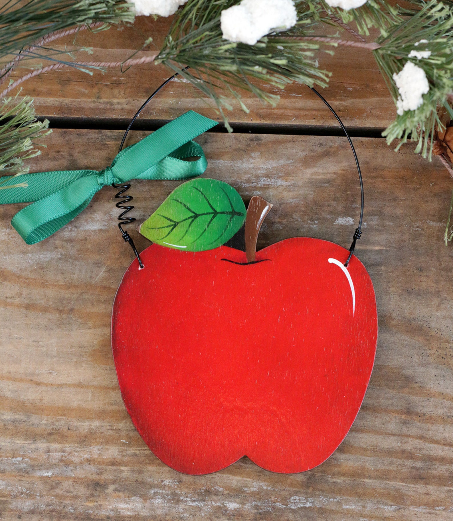 Apple Ornament Custom Painted Ornament Personalized Teacher | Etsy