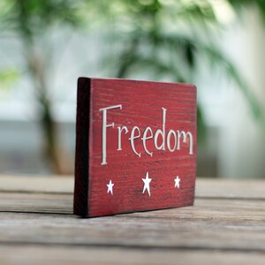 Freedom Sign, Patriotic Decor, Small Wood Sign, Primitive Wood Sign - Etsy
