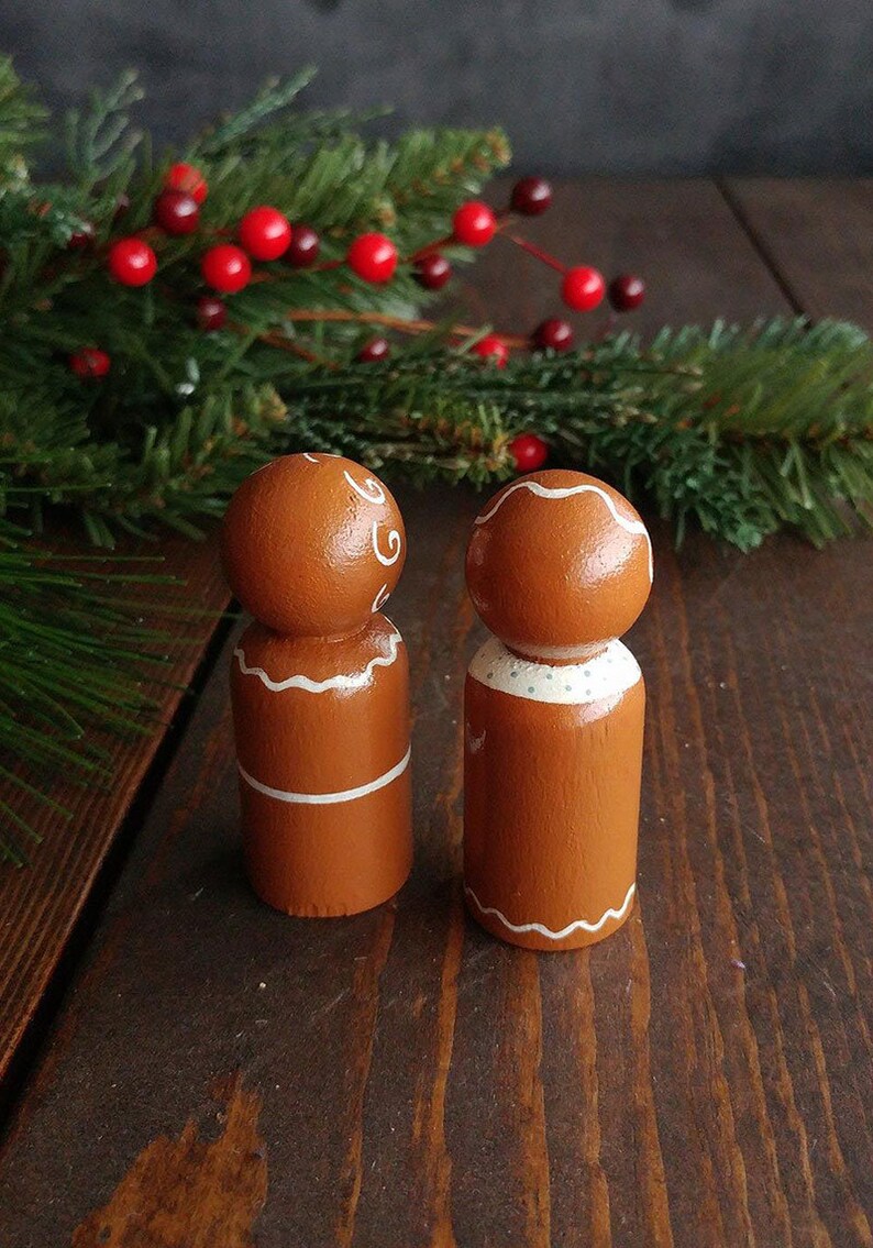 Christmas Peg Dolls Gingerbread Man Peg Dolls Gingerbread - Etsy
