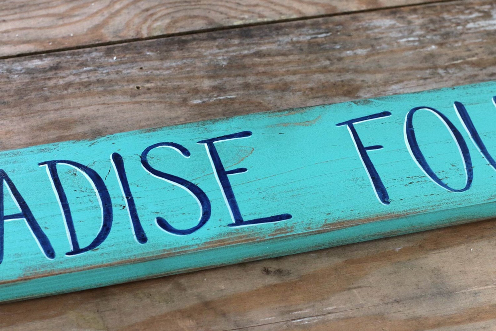 Paradise Found Wood Sign Rustic Beach Wall Decor Custom Hand - Etsy