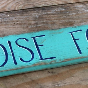 Paradise Found Wood Sign, Rustic Beach Wall Decor, Custom Hand Painted ...