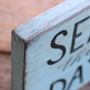 Seas the Day Sign, Rustic Beach Wall Decor, Hand Painted Tiered Tray ...