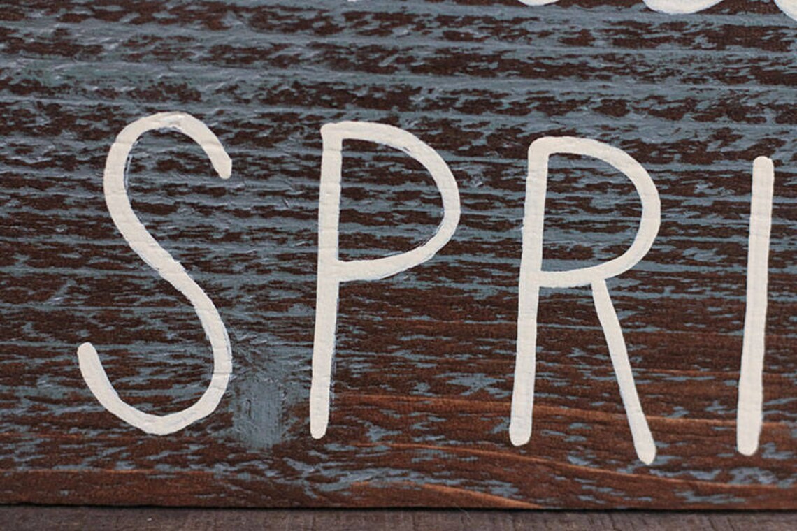 Custom Wood Sign Welcome Spring Sign Rustic Spring Wall | Etsy