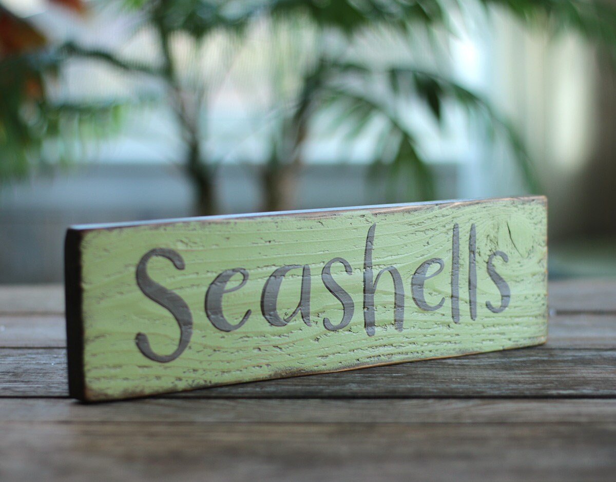 Seashells Wood Sign Summer Wall Decor Beach Sign Hand | Etsy