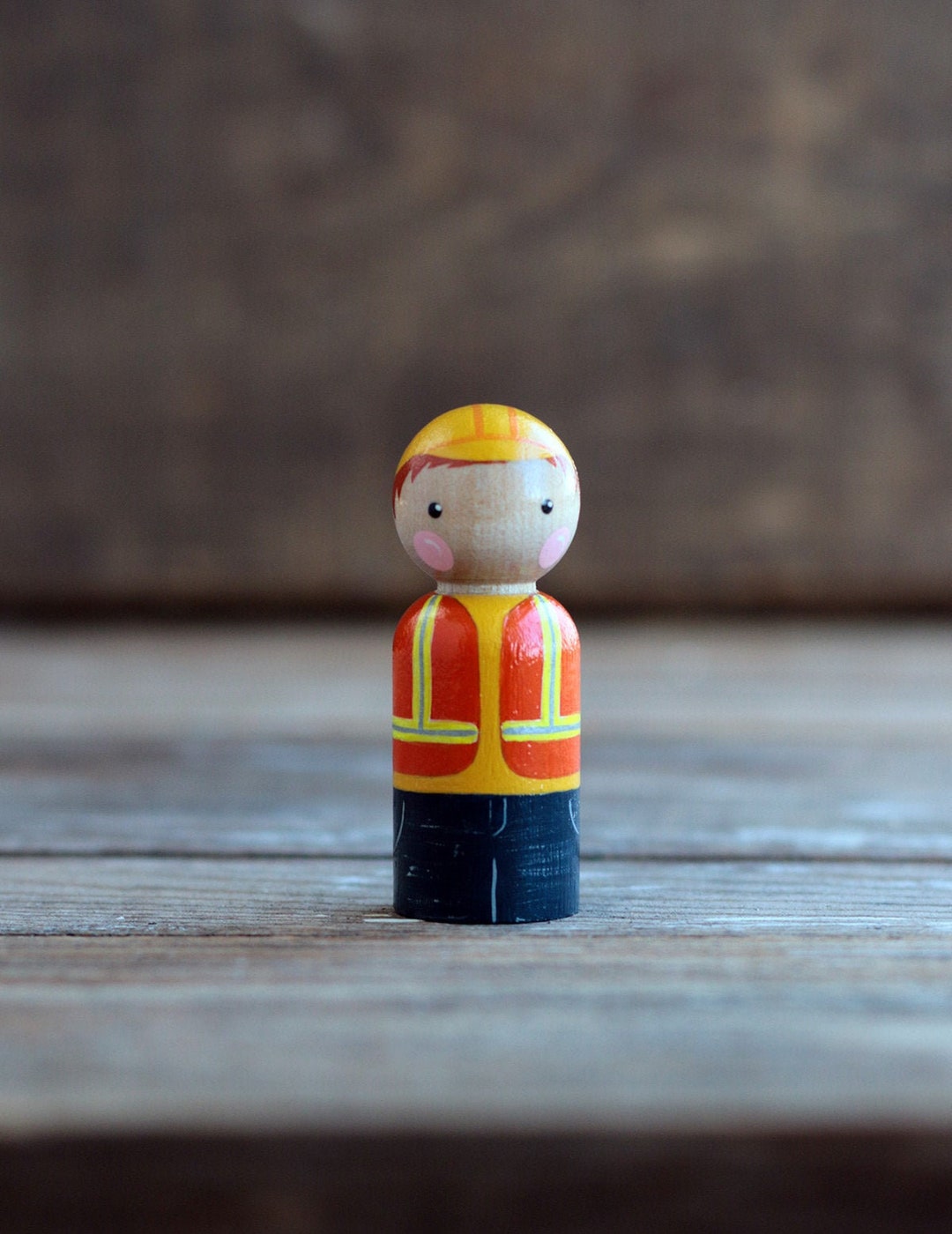 Construction Worker Peg Doll, Custom Peg Doll, Construction Worker ...