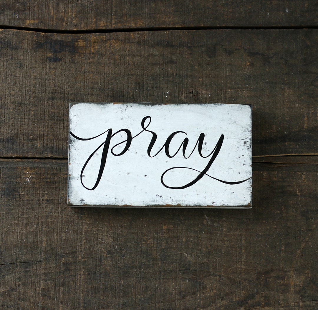Pray Wood Sign, Custom Painted Sign, Christian Inspirational Gift - Etsy