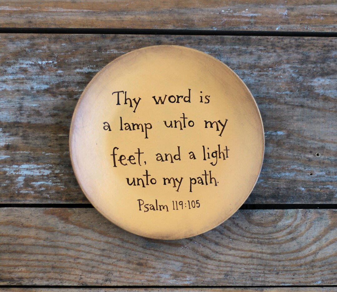 Custom Painted Bible Verse, Thy Word is a Lamp Unto My Feet Plate ...
