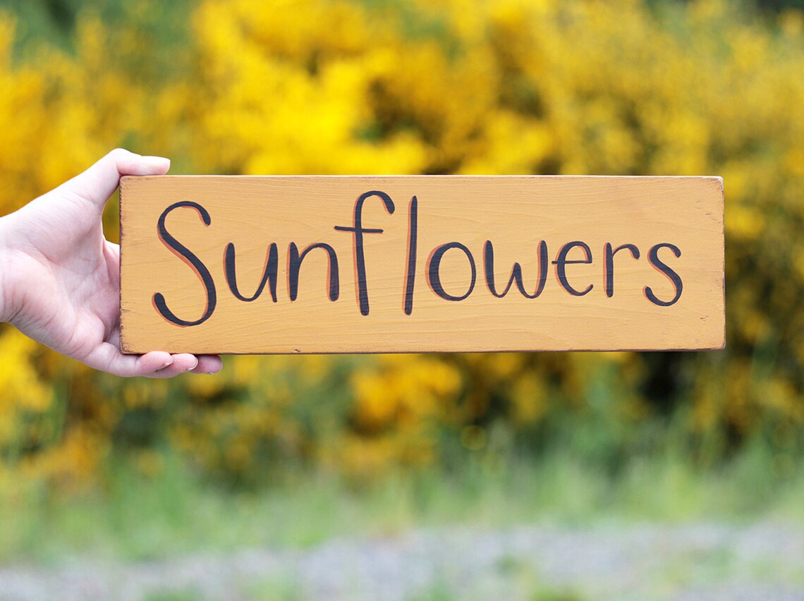 Sunflowers Wood Sign Rustic Fall Decor Primitive Fall Sign | Etsy