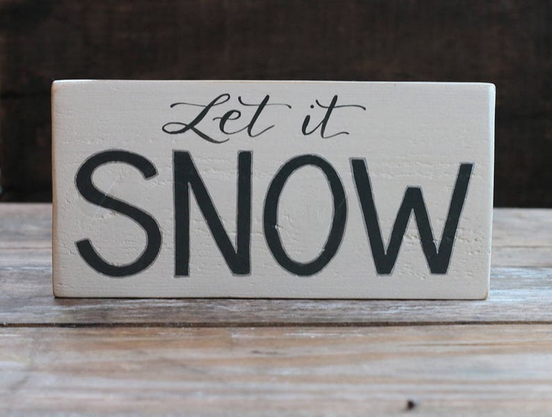 Winter Wood Sign Let It Snow Sign Primitive Christmas Decor - Etsy