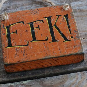 Halloween Sign Ornament, Eek Mini Sign, Rustic Halloween Decor ...