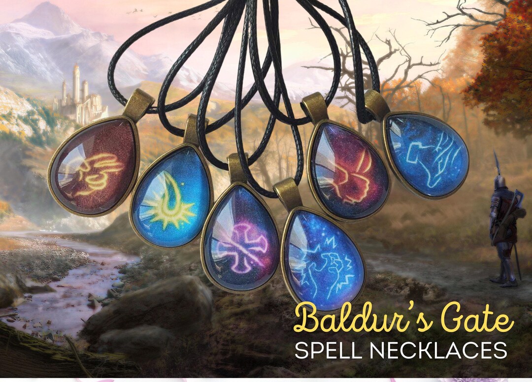 Baldur's Gate Spell and Cantrip Glass Necklaces - Etsy