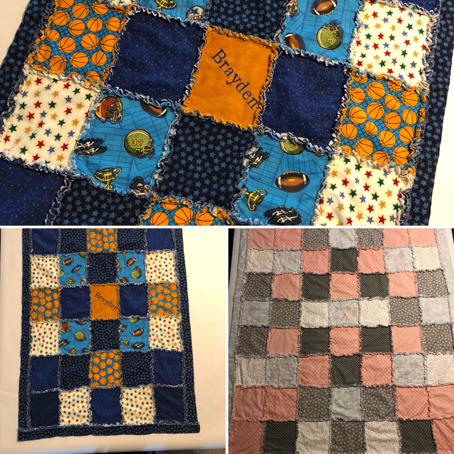 Personalized Rag Quilts - Etsy