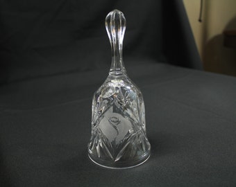 Vintage Etched Glass Crystal Dinner Bell Unknown Maker - Etsy