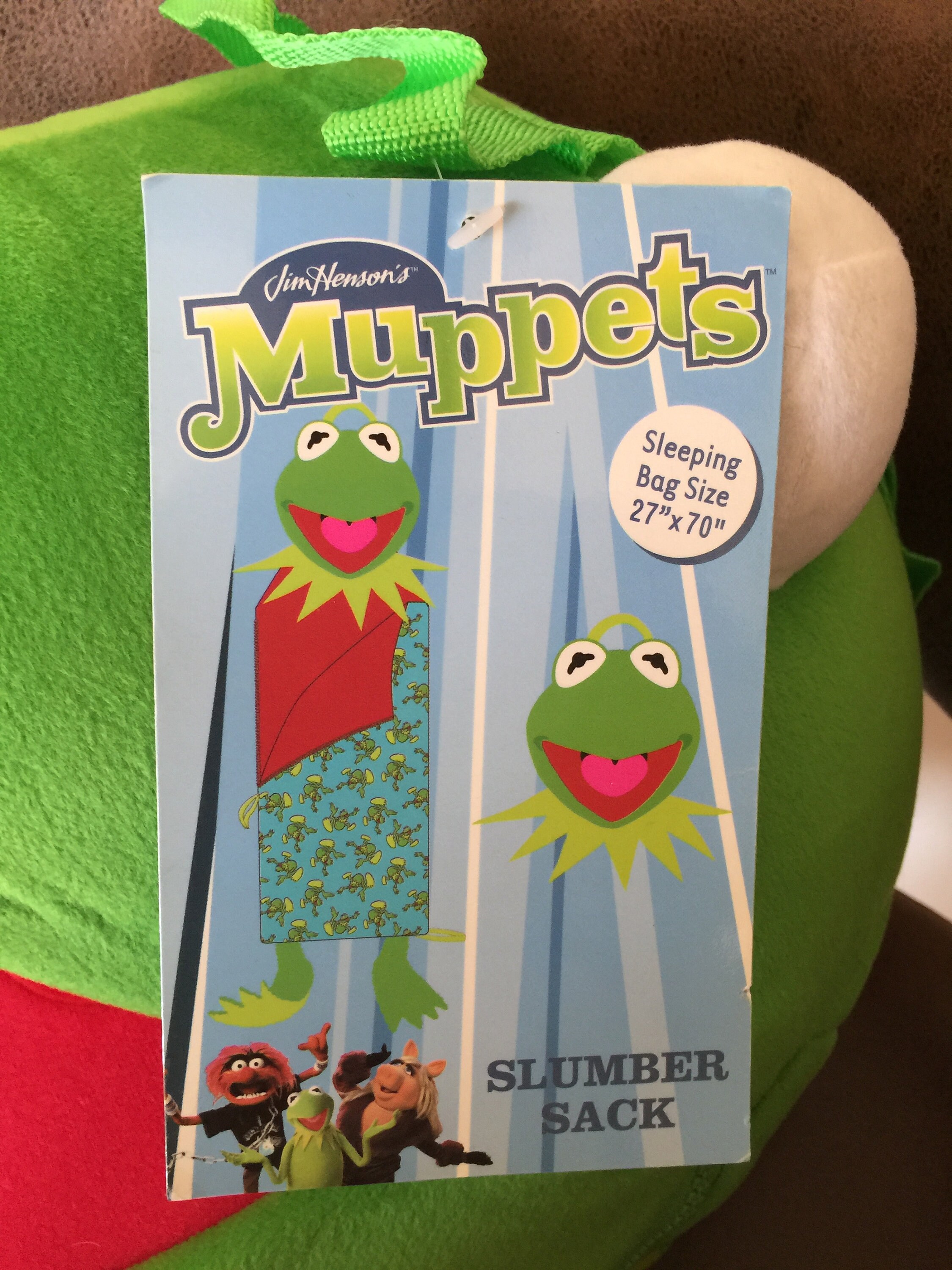 NEW! Jim Henson Muppets, Kermit the Frog Slumber Sack With Kermit Head ...