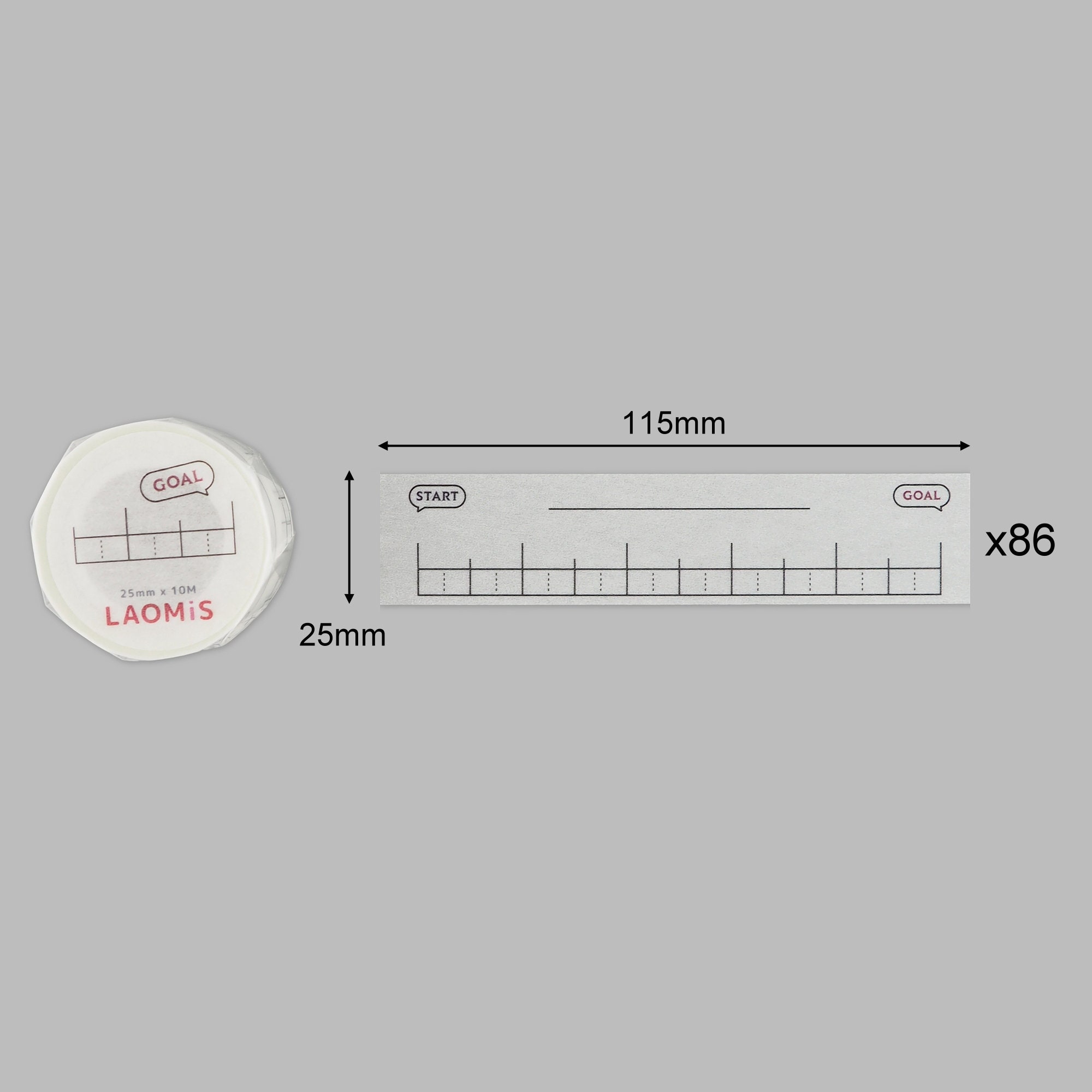 LAOMIS Japanese Goal Progress Tracker Writable Washi Tape / 25mm X 10M ...
