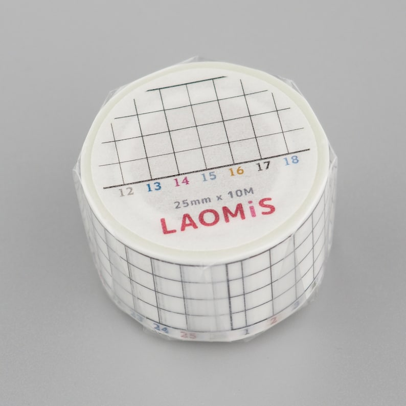 LAOMIS Japanese Colorful Monthly Chart Tracker Writable Washi Tape ...