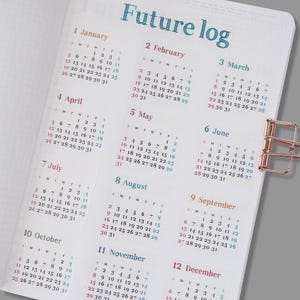 Japanese Washi Paper 28 Months Calendar ( Sunday Start) Small Stickers ...