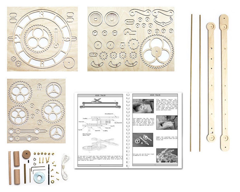 QUARTUS Wooden Clock Kit - Etsy