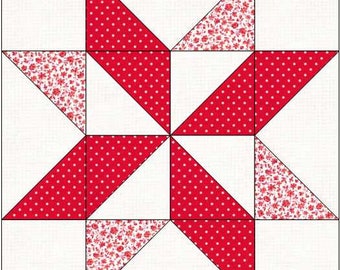 Octagon Star Patchwork Quilt Block Pattern - Etsy