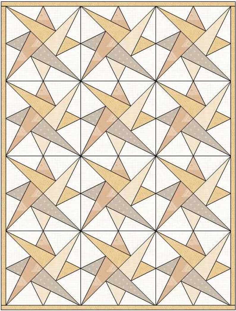 4 inch quilt block pattern Entwined Star patchwork block - Etsy España