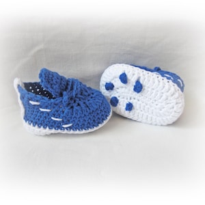 Crochet Baby Blue Soccer Shoes, Baby's First Cleats, Baby Sports ...