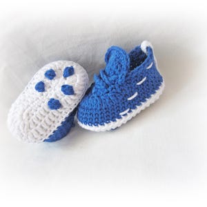 Crochet Baby Blue Soccer Shoes, Baby's First Cleats, Baby Sports ...