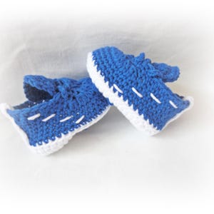 Crochet Baby Blue Soccer Shoes, Baby's First Cleats, Baby Sports ...