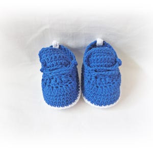 Crochet Baby Blue Soccer Shoes, Baby's First Cleats, Baby Sports ...
