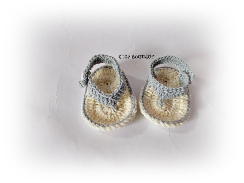 Baby Flip Flops Baby Sandals Gtay baby sandals Crochet Baby | Etsy