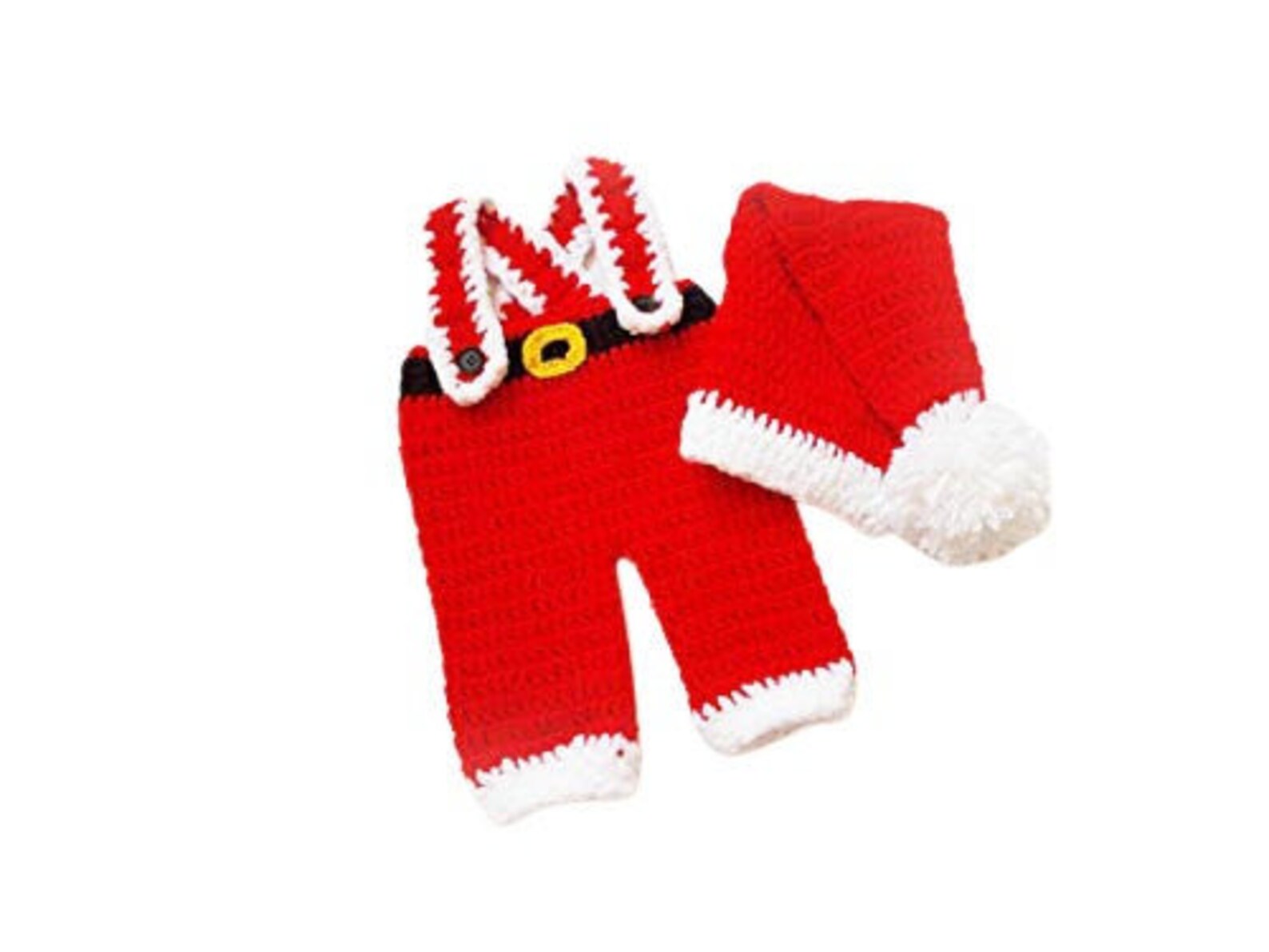 Christmas Santa Hat and Pants Outfit Crochet Santa Set, Baby Boy ...
