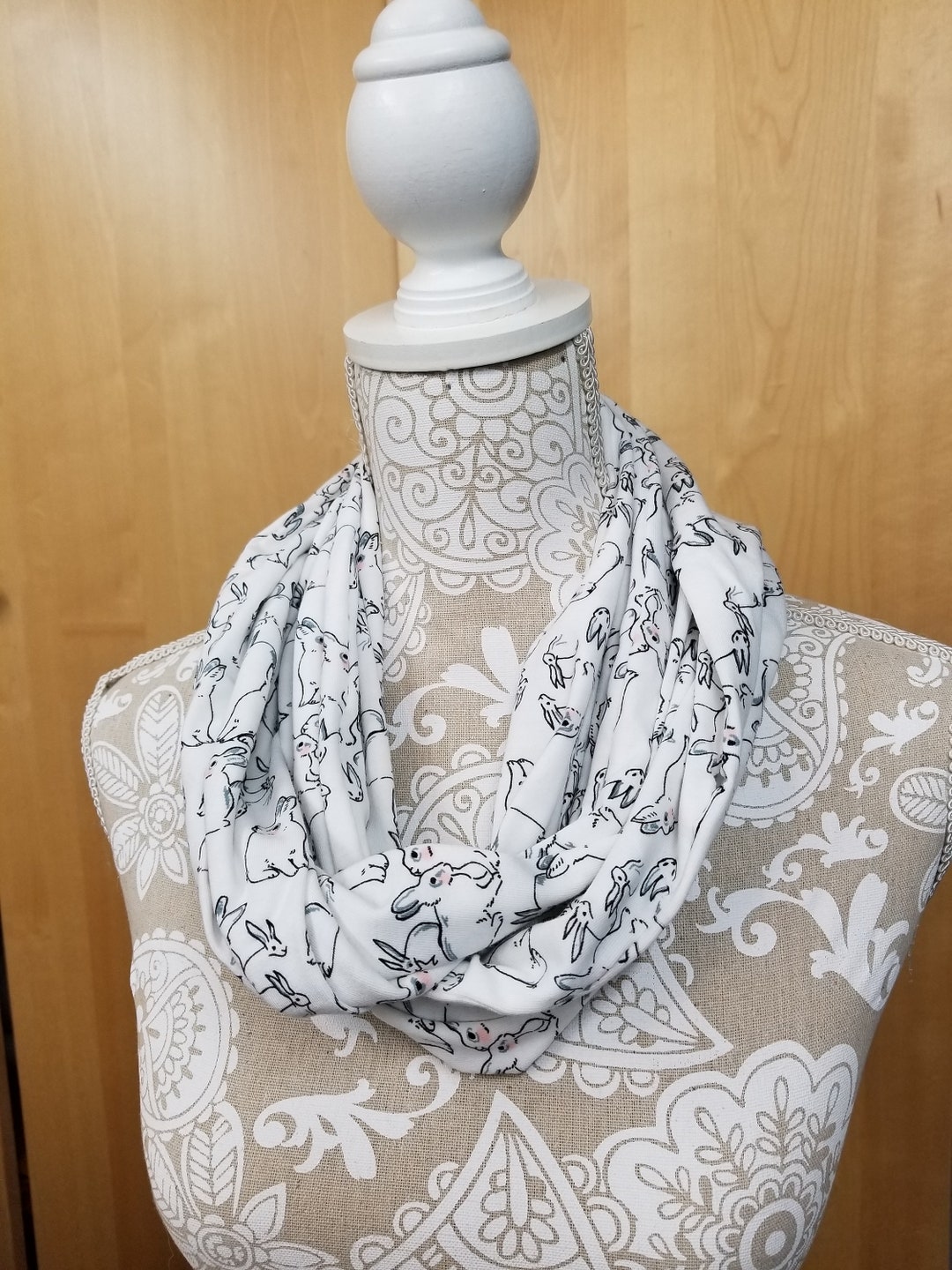Bunny Rabbits Infinity Scarf Made From Performance Knit - Etsy