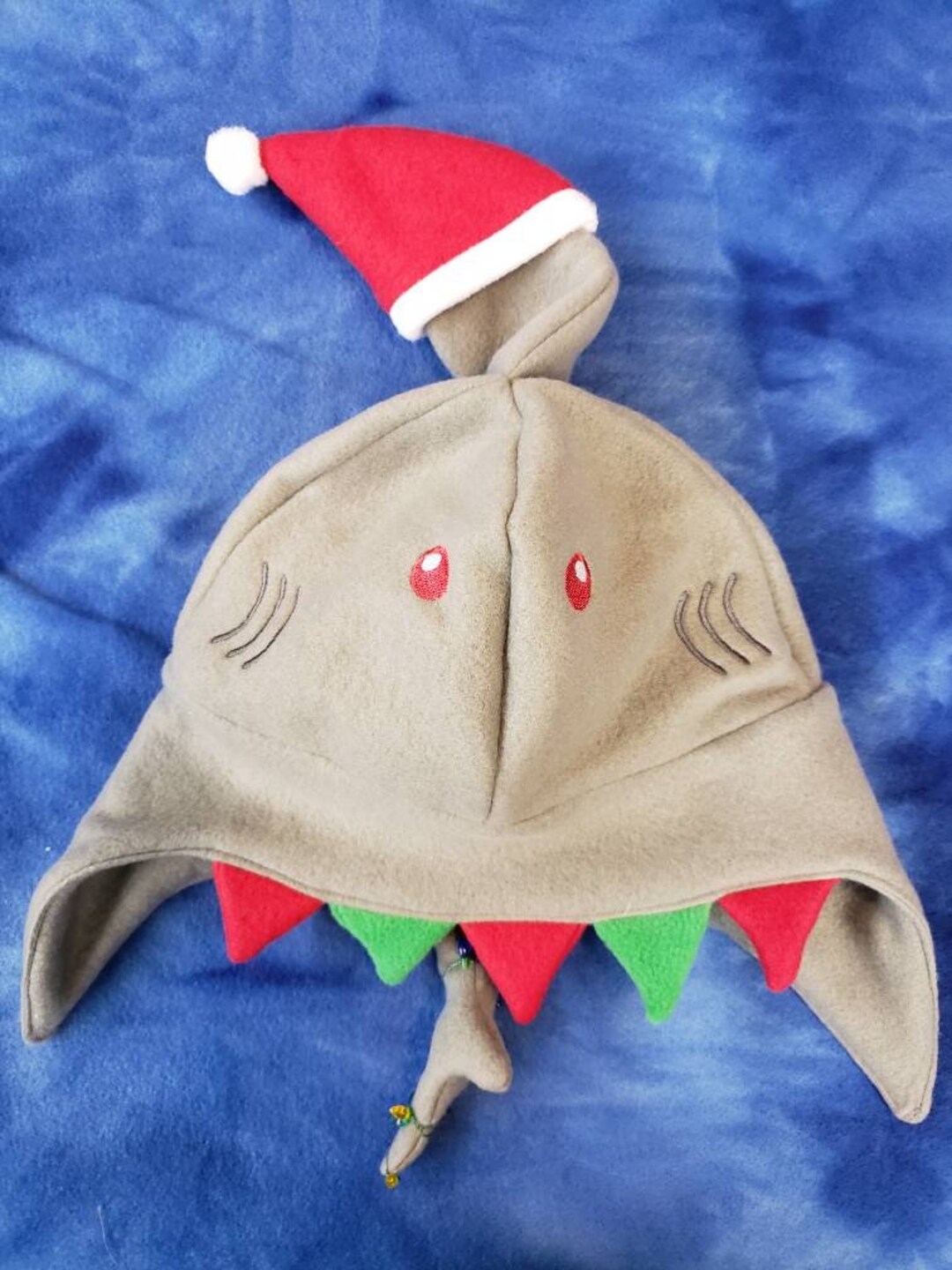 Santa Jaws Santa Shark Fleece Ear Flap Hat - Etsy
