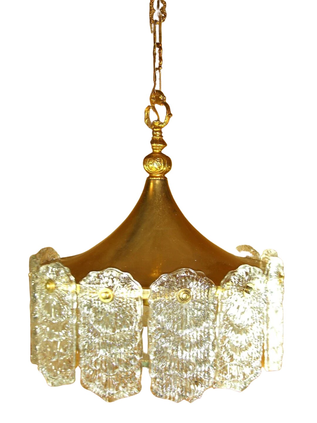 Ceiling Pendant Light, Mid Century Modern, Art Deco, Brass, Crystal ...