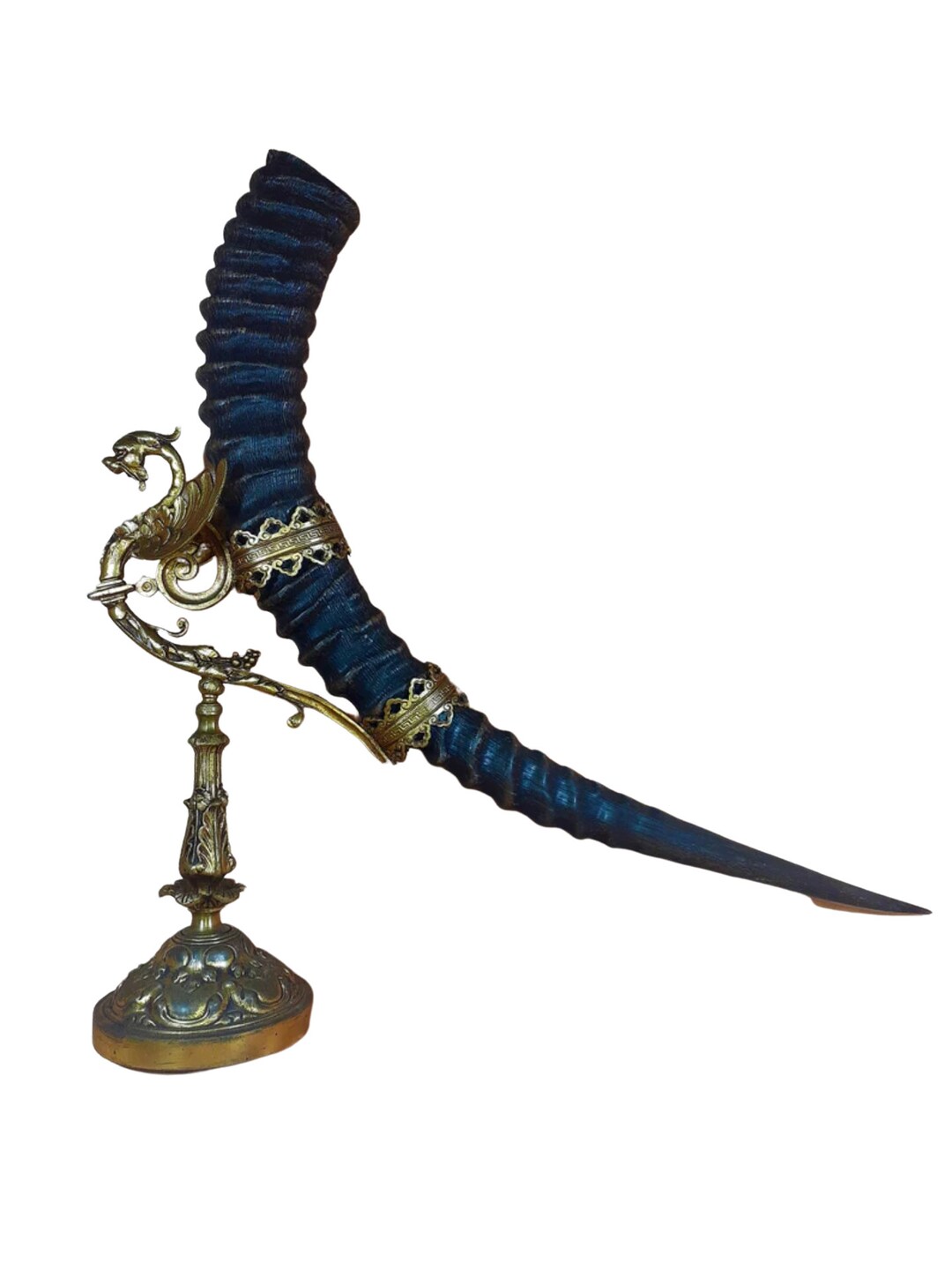 19th Century Extra Large Trophy Horns (2), Victorian Baroque ...