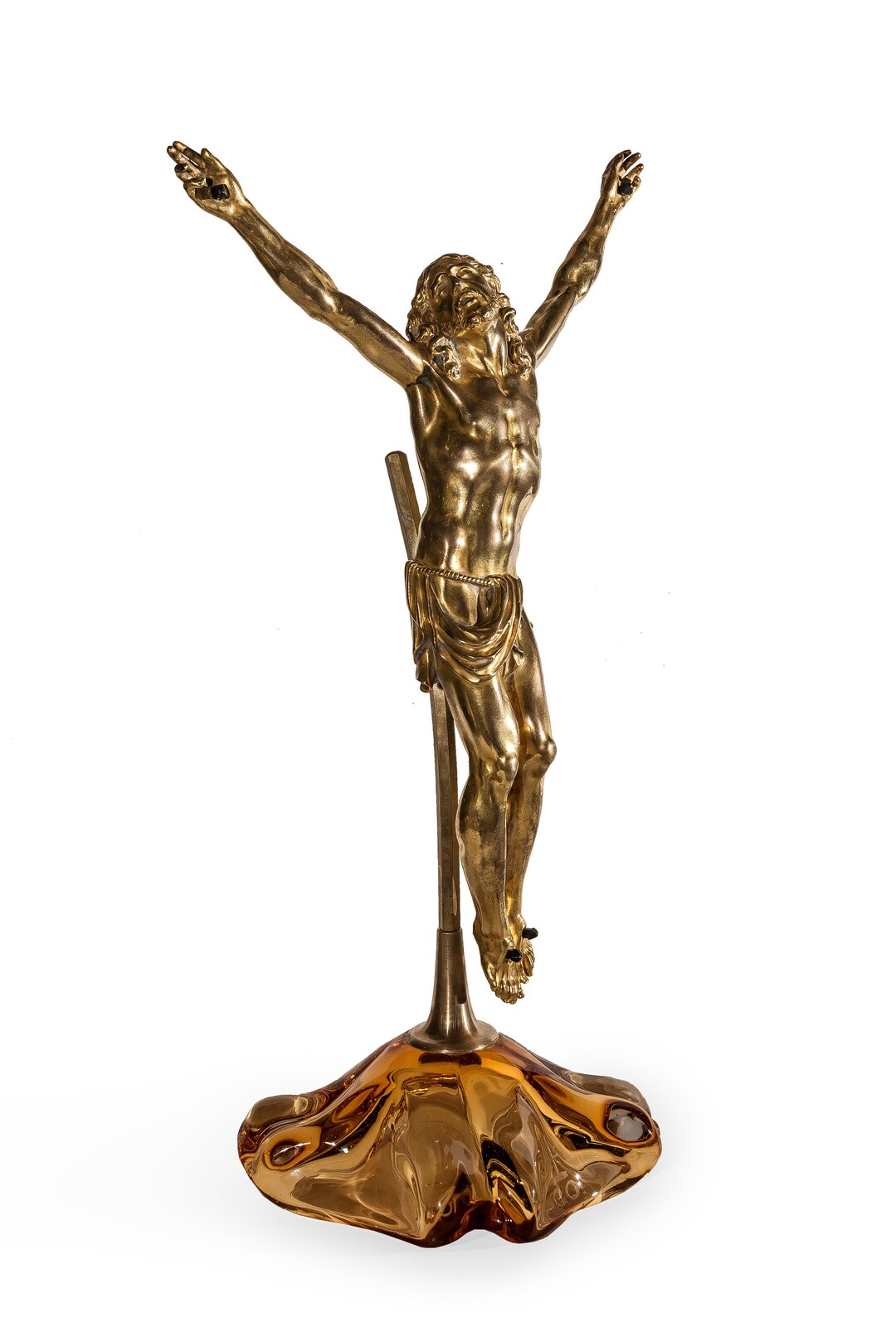 Corpus Christi, Gilded Bronze Sculpture, Crucifix, Antique 1800s ...