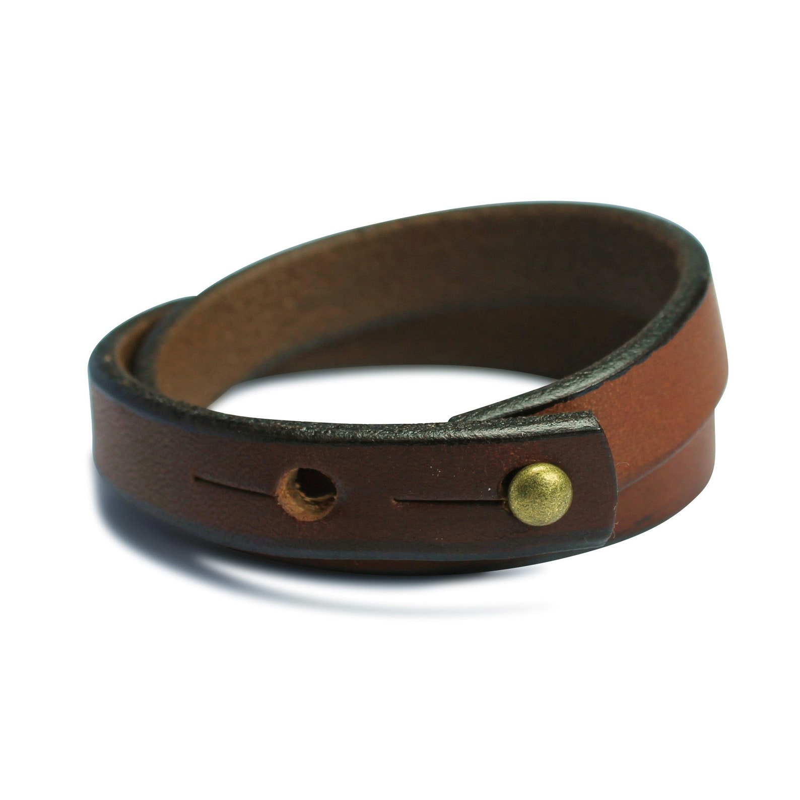 Leather Wrap Bracelet Double Wrap Wristband Handmade - Etsy